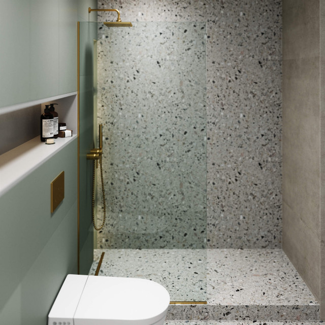 Single Fixed Glass Shower Panel - Clear Tempered Frameless Shower Glass ...