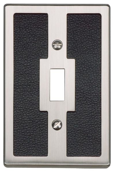Brushed Nickel Zanzibar Black Single Toggle Switchplate - Contemporary ...