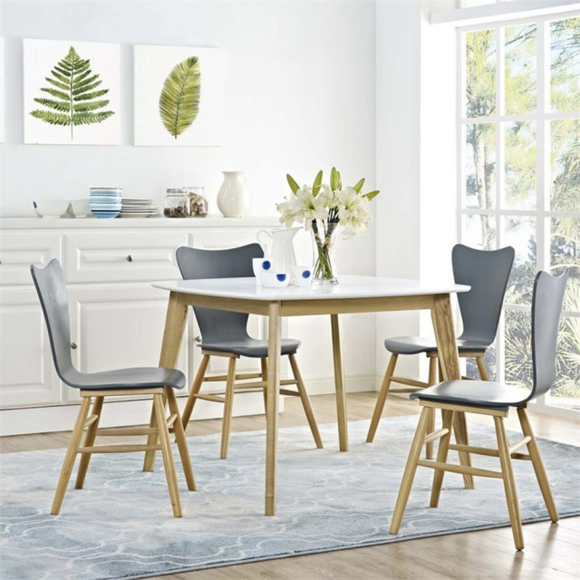 Modway Stratum 40" Modern Style MDF Wood Dining Table in White, 40 ...