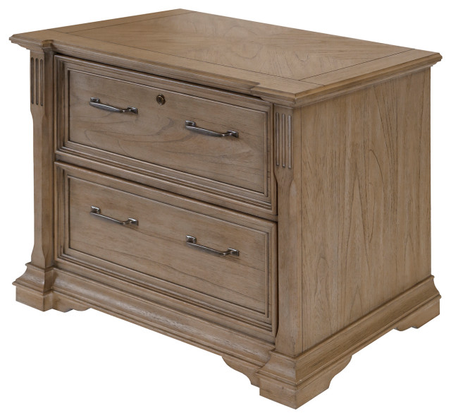 Traditional Wood Lateral File Storage File Drawer Fully Assembled Light ...