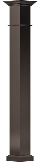 6" x 8' Endura-Aluminum Wellington Style Column, Square Shaft, Textured ...