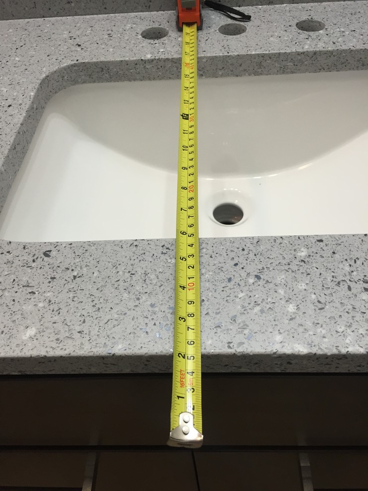 Bathroom sink is not centered between the vanity doors | Houzz Forum