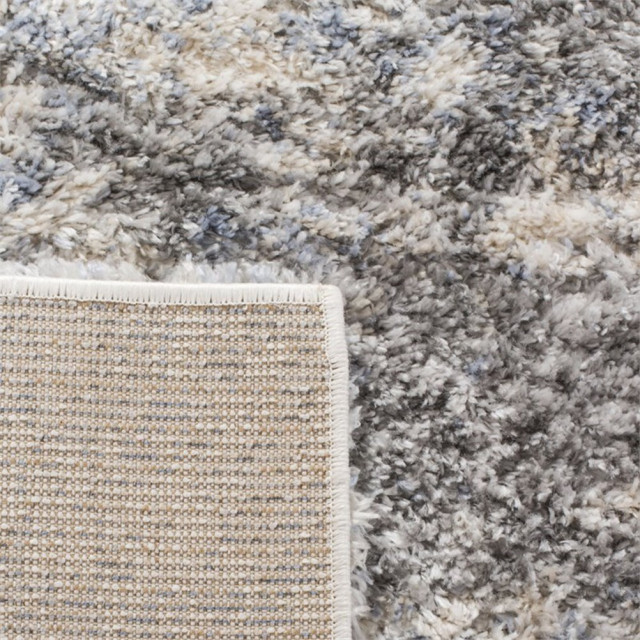 Safavieh Berber 6'7" Square Shag Rug in Gray and Cream - Contemporary ...