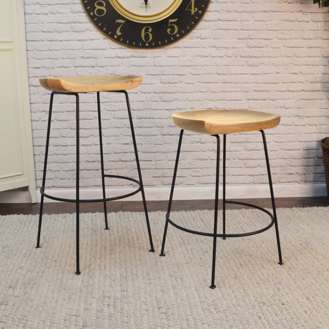 Raja Contoured Stool - Industrial - Bar Stools And Counter Stools - by ...