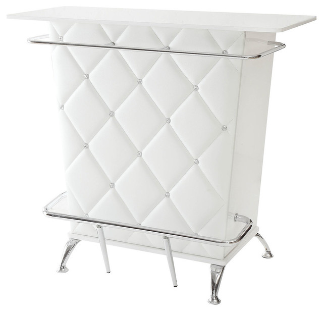 Benzara BM181080 Leatherette Padded Bar Table With Button Tufting ...
