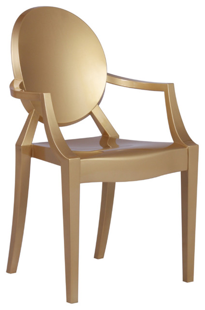 Modern Classics Clear Arm Chair, Gold - Contemporary - Dining Chairs ...