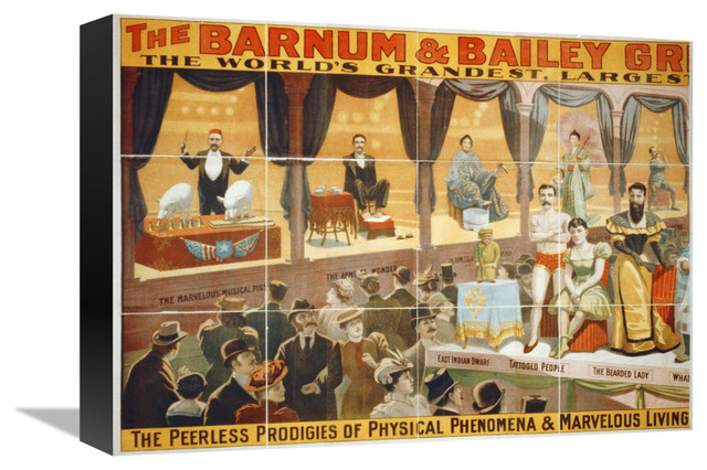 "The Barnum & Bailey Greatest Show On Earth 1899" Canvas Giclee, 16"x12 ...