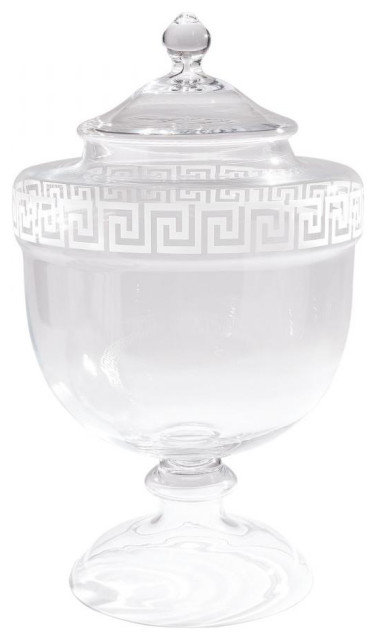 Greek Key Clear Glass Urn - Traditional - Decorative Jars And Urns - by ...