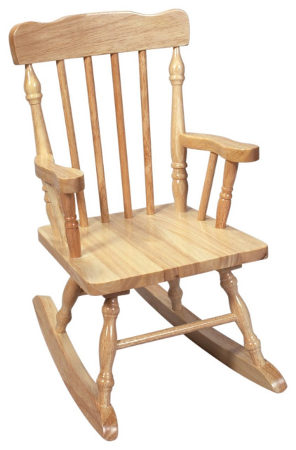 Gift Mark Childs Spindle Rocking Chair, Natural - Traditional - Kids ...