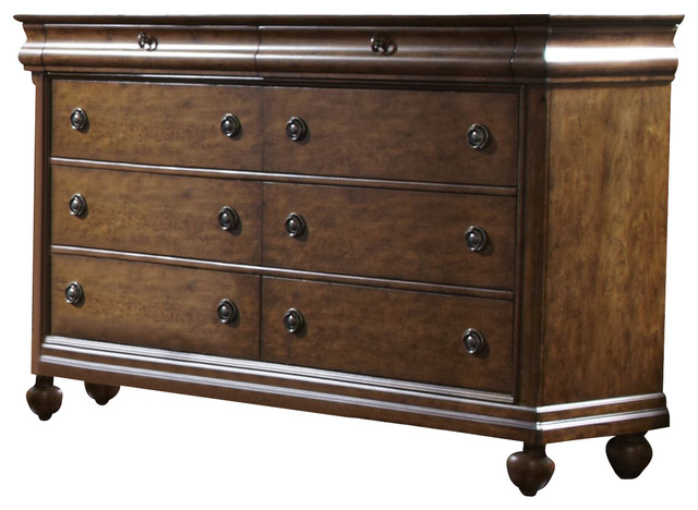 Liberty Furniture Rustic Traditions 8 Drawer Dresser in Rustic Cherry ...