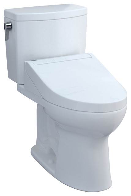 Two Piece Elongated Toilet With Left Hand Lever Bidet Seat Included ...