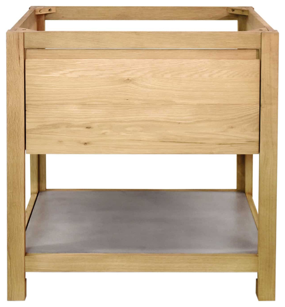Solace Vanity with Ash Concrete Shelf, Base Only, 30" - Transitional ...