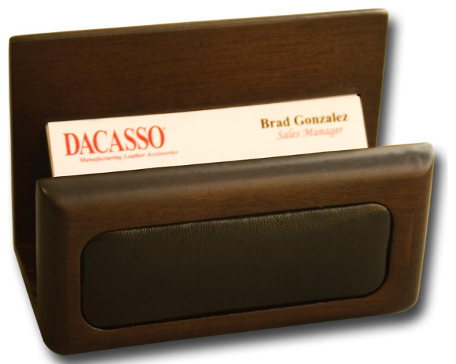 A8407, Walnut Leather, Business, Card, Holder - Transitional - Desk ...