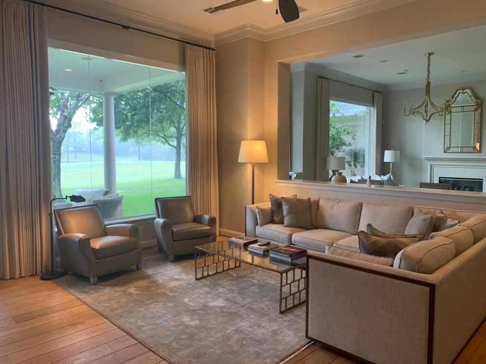 Royal Oaks renovation before and after - Transitional - Living Room ...