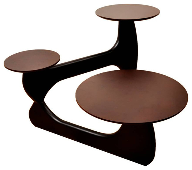 3 Tiered Solid Wood Coffee Table, Dark Walnut - Contemporary - Coffee ...