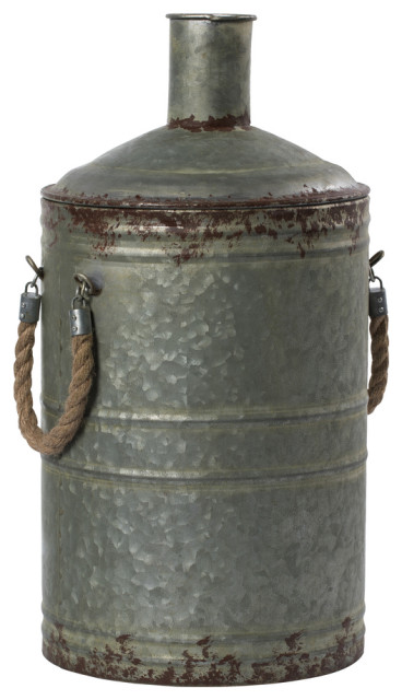 Vickerman Rustic Metal Container with Handle, 19.5" - Farmhouse - Vases ...