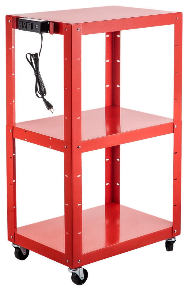 VEVOR Steel AV Cart Media Cart With Cord Management 26-41" Height ...