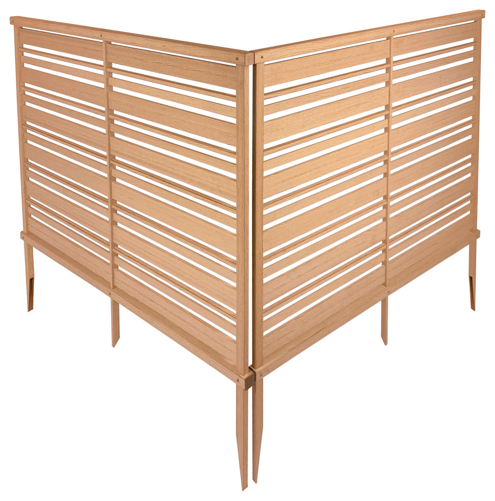 4 ft H x 5.3 ft W Fresno WoodTek Vinyl Cedar Color Screen Kit ...