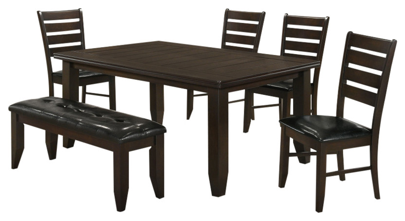 Dalila Dining Room Set Cappuccino and Black Dining Table Brown ...