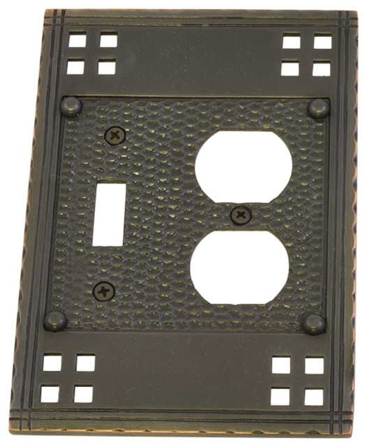 Arts & Crafts Double; 1-Switch And 1-Outlet - Craftsman - Switch Plates ...