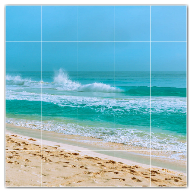 Beach Ceramic Tile Wall Mural HZ500072, 21.25" Wide x 21.25" High ...