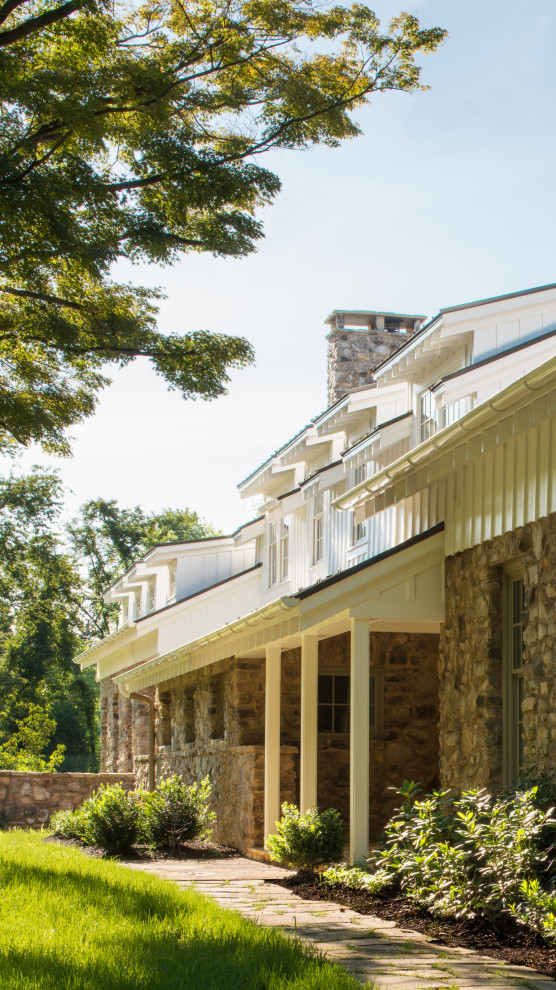 American Farmhouse with Board and Batten and Rustic Stone - Farmhouse ...