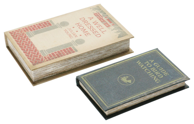 MDF & Canvas Book Storage Boxes, Set of 2 "A Well Dressed Home ...