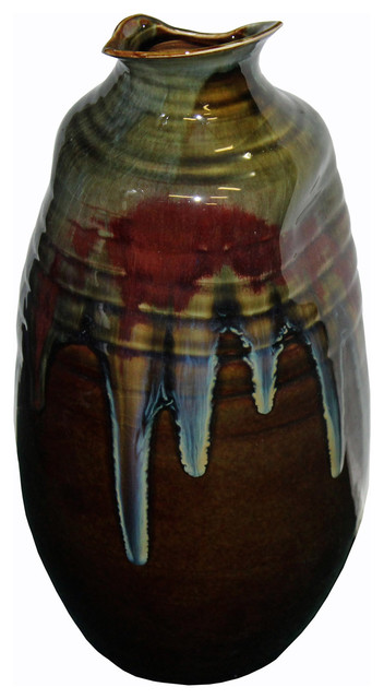 Artistic Odd Shape Vase Gloss Grace W/ Sun Flower Graphic - Farmhouse ...