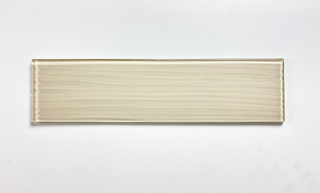 Monroe 4"x16" Glossy Textured Glass Subway Tile,Madrid Beige, Set of 18 ...