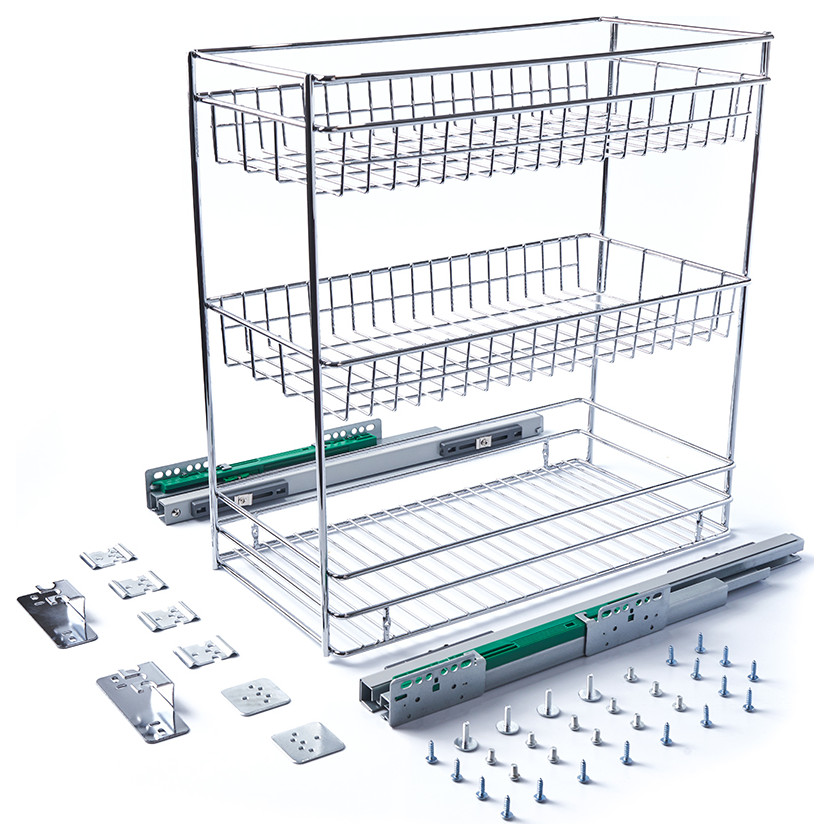 Kitchen Cabinet pull Out Basket 3 tier sliding organizer - Modern ...