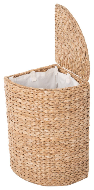 Pie Shaped Sea Grass Hamper WithLiner, Natural - Beach Style - Hampers ...