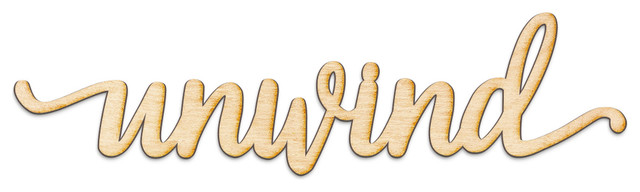 Unwind Script Wood Word Wall Art Sign, 12" wide x 3" tall ...