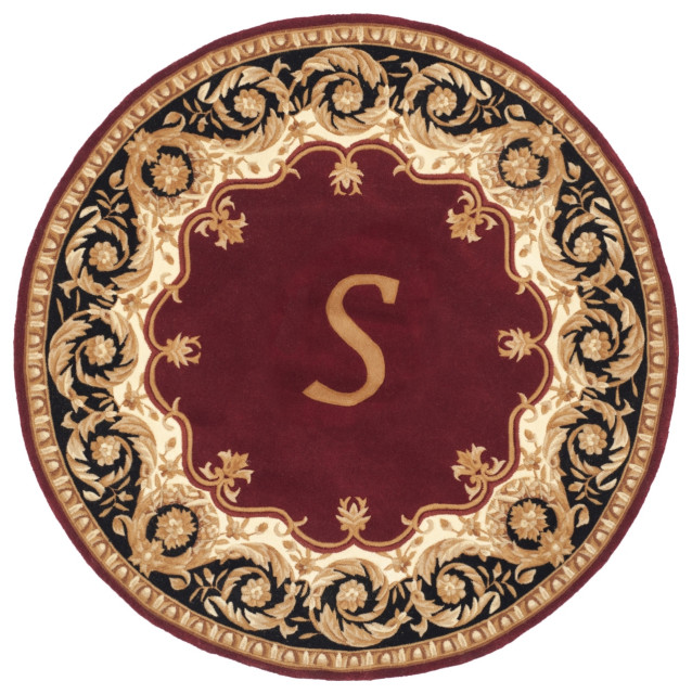 Safavieh Naples Na520s Handmade Maroon / Beige Rug, 6' round ...