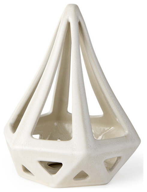 Hood White Geometric Ceramic Object - Contemporary - Decorative Objects ...