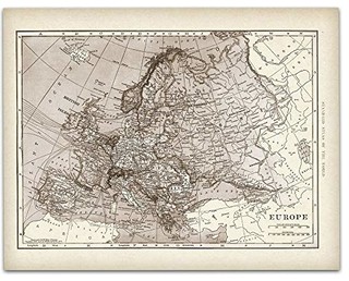 1901 Map of Europe Art Print, 11x14 Unframed - Contemporary - Prints ...