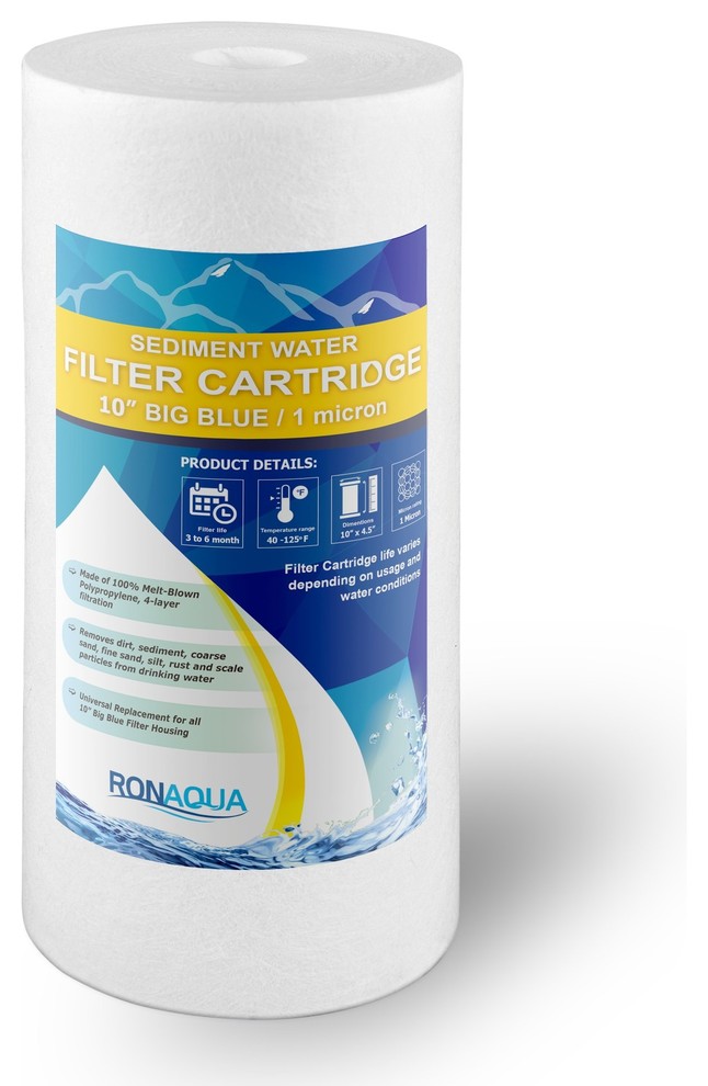 10" Big Blue Sediment Water Filter 1 Micron - Contemporary - Water ...