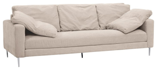 Vari Beige Textured Velvet Lounge Sofa - Contemporary - Sofas - by ...