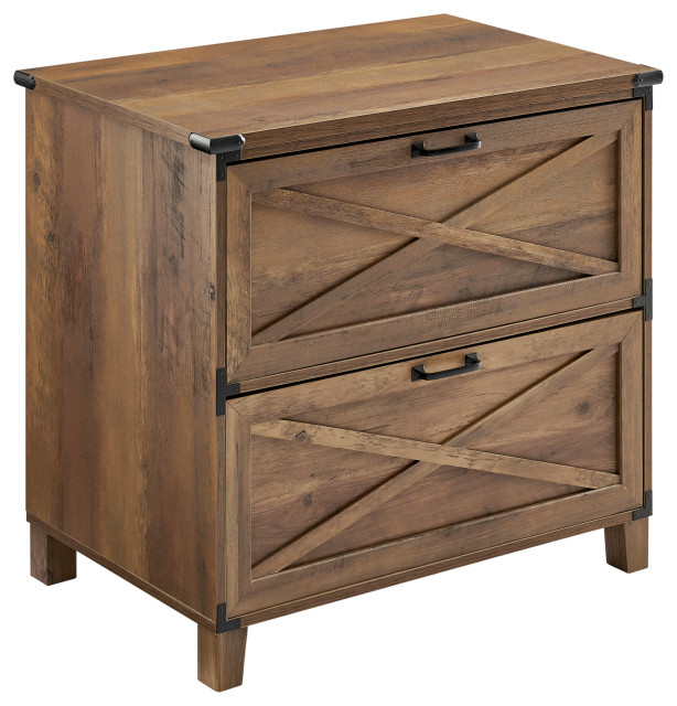 Oxford 31.5" Wide 2 Drawer Wooden Farmhouse Lateral Filing Cabinet in ...