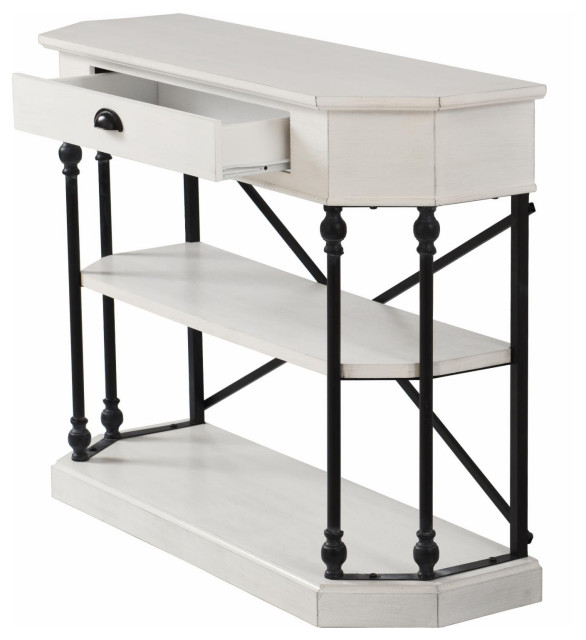 Unique Console Table, Corner Design With Large Drawer & Shelves ...