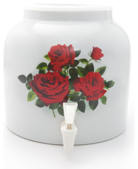 Goldwell Designs Red Roses Design Water Dispenser Crock - Modern ...