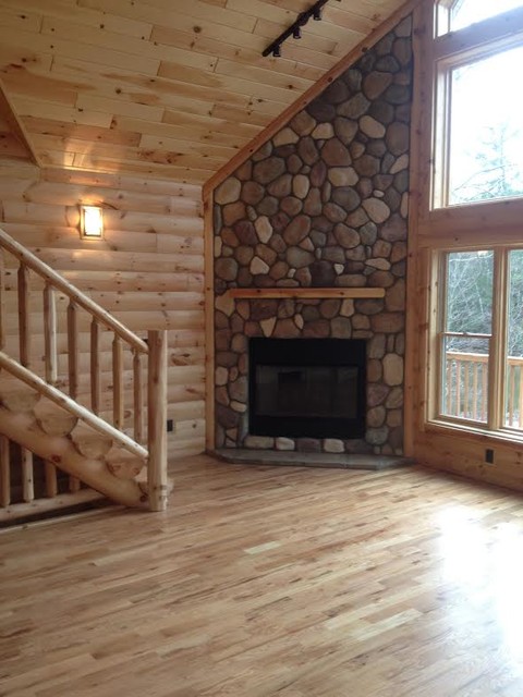 interior pictures of log paneling, and log siding - Rustic - Family ...