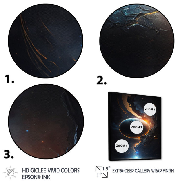 Deep Planet Eclipse V Framed Canvas, 30x40 - Contemporary - Prints And ...