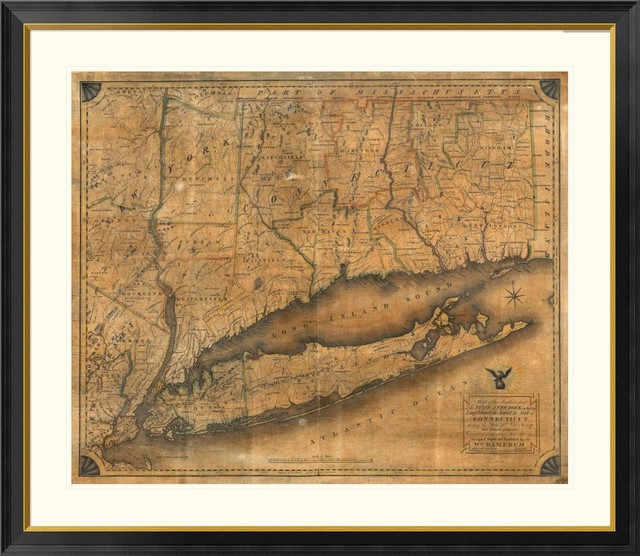 Map Of The Southern Part Of The State Of New York, 1815, 26"x1.5"x23 ...