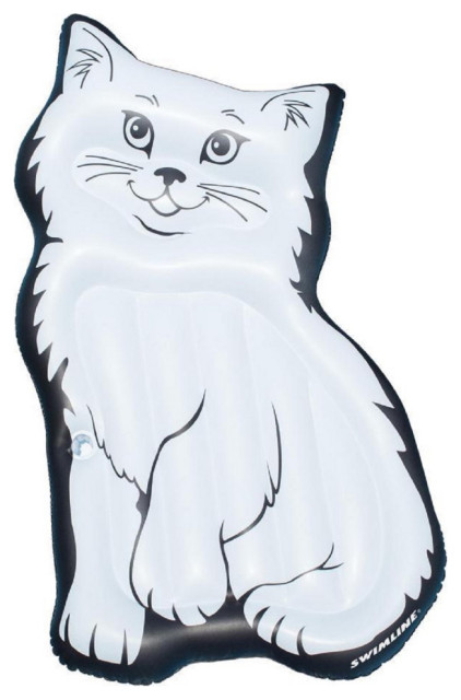 Inflatable Black and White Kitty Swimming Pool Lounger 79" - Modern ...