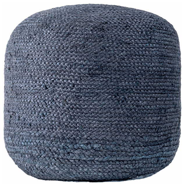 nuLOOM Braided Evita Jute Natural, Fiber Cable Pouf - Beach Style - Floor Pillows And Poufs - by ...