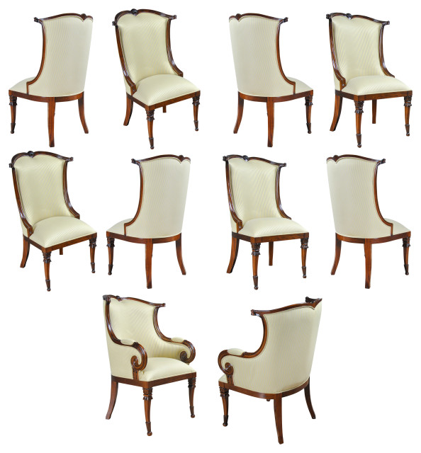American Upholstered Dining Chairs, Set of 10 - Victorian - Dining ...