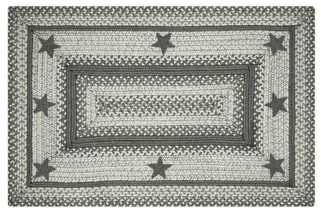 Primitive Star - Plymouth Jute Braided Rug. Rectangle. 5' x 8'., 5' x 8 ...