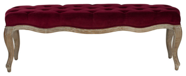 Pamela Bench, Red Velvet - French Country - Upholstered Benches - by ...