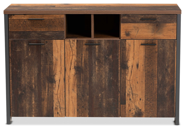 Garrison Rustic Industrial 2-Door Sideboard Buffet - Rustic - Buffets ...