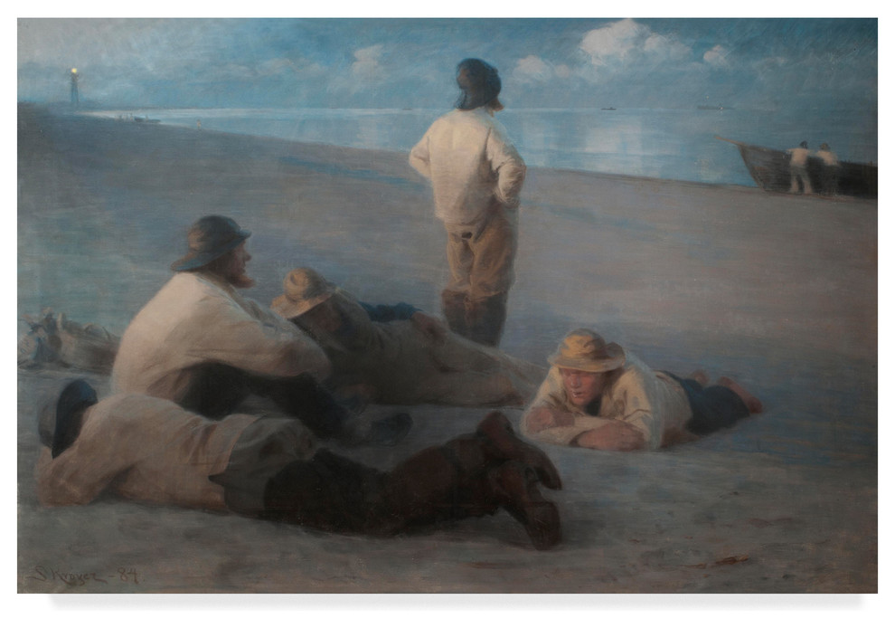 Peder Severin Kroyer 'Summer Evening On The Beach' Canvas Art, 24"x16 ...